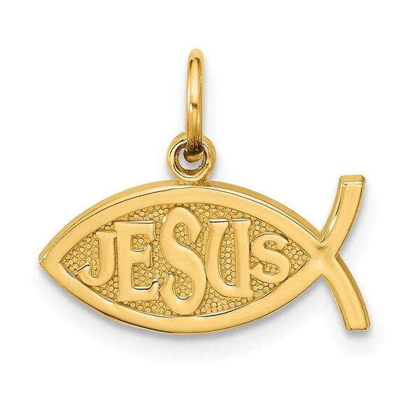 Kazi Luxury | Jewelry | K Yellow Gold Jesus Fish Charm | Poshmark